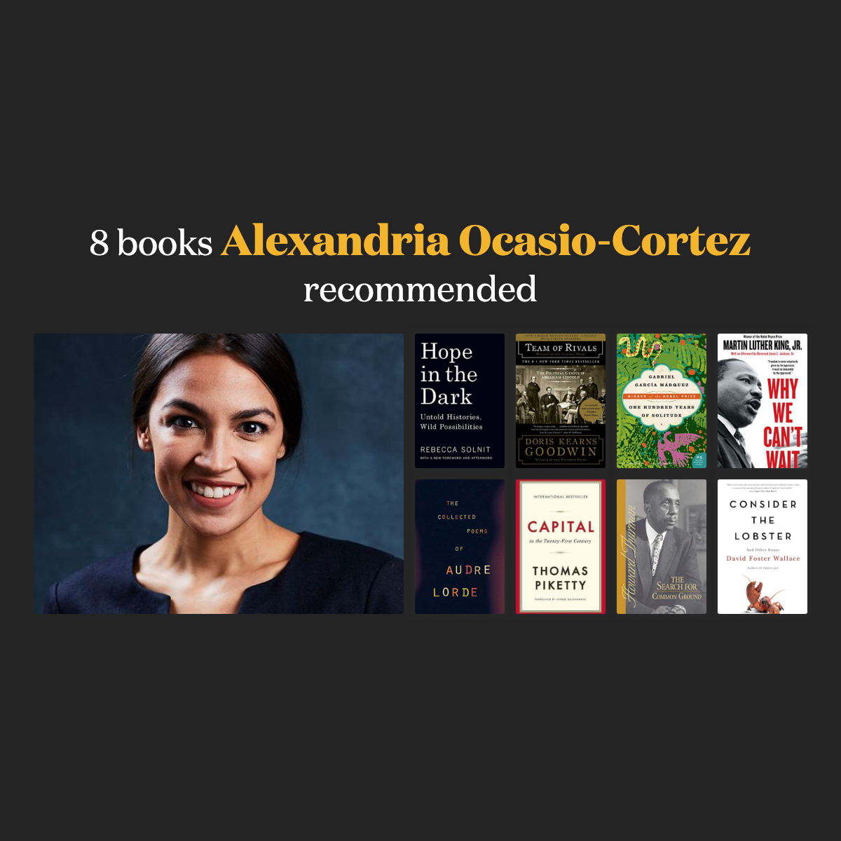 9 books Alexandria Ocasio-Cortez recommended