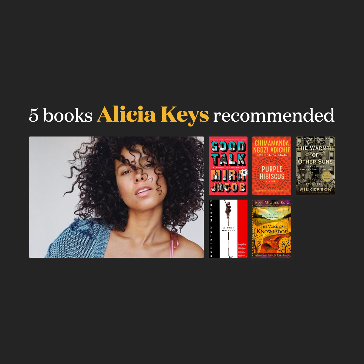 5 books Alicia Keys recommended