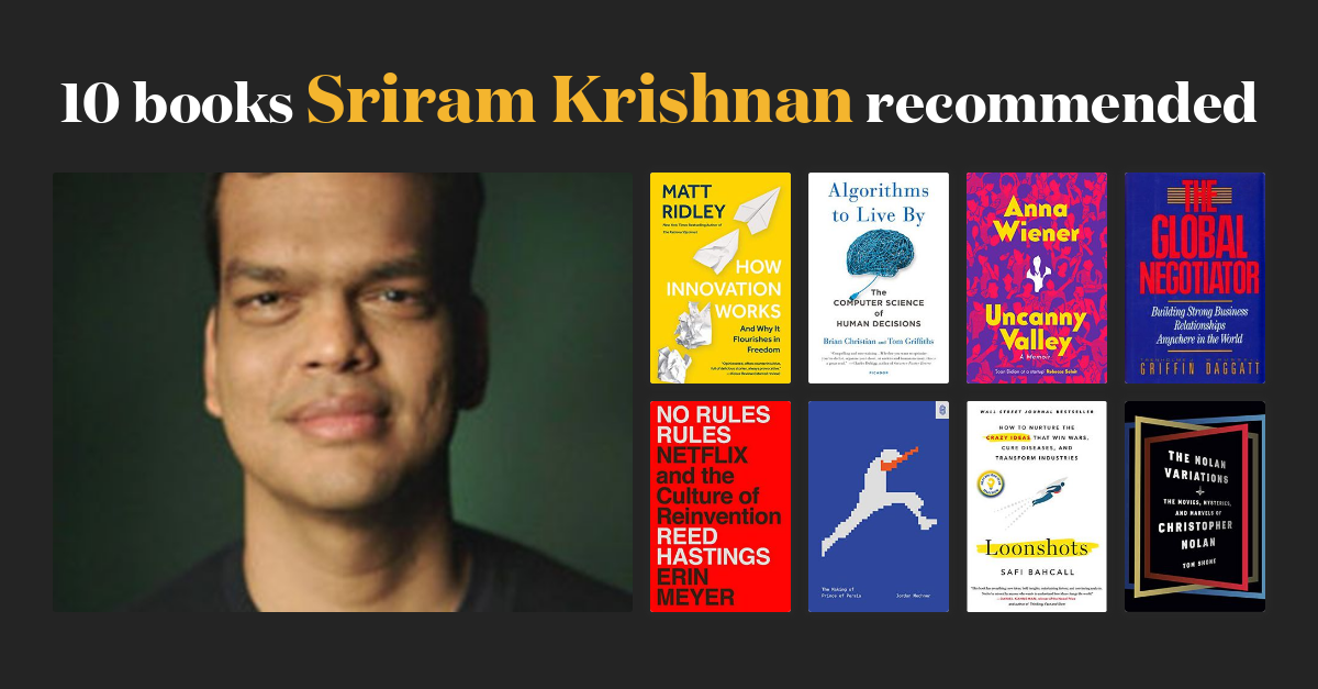 29 books Sriram Krishnan recommended